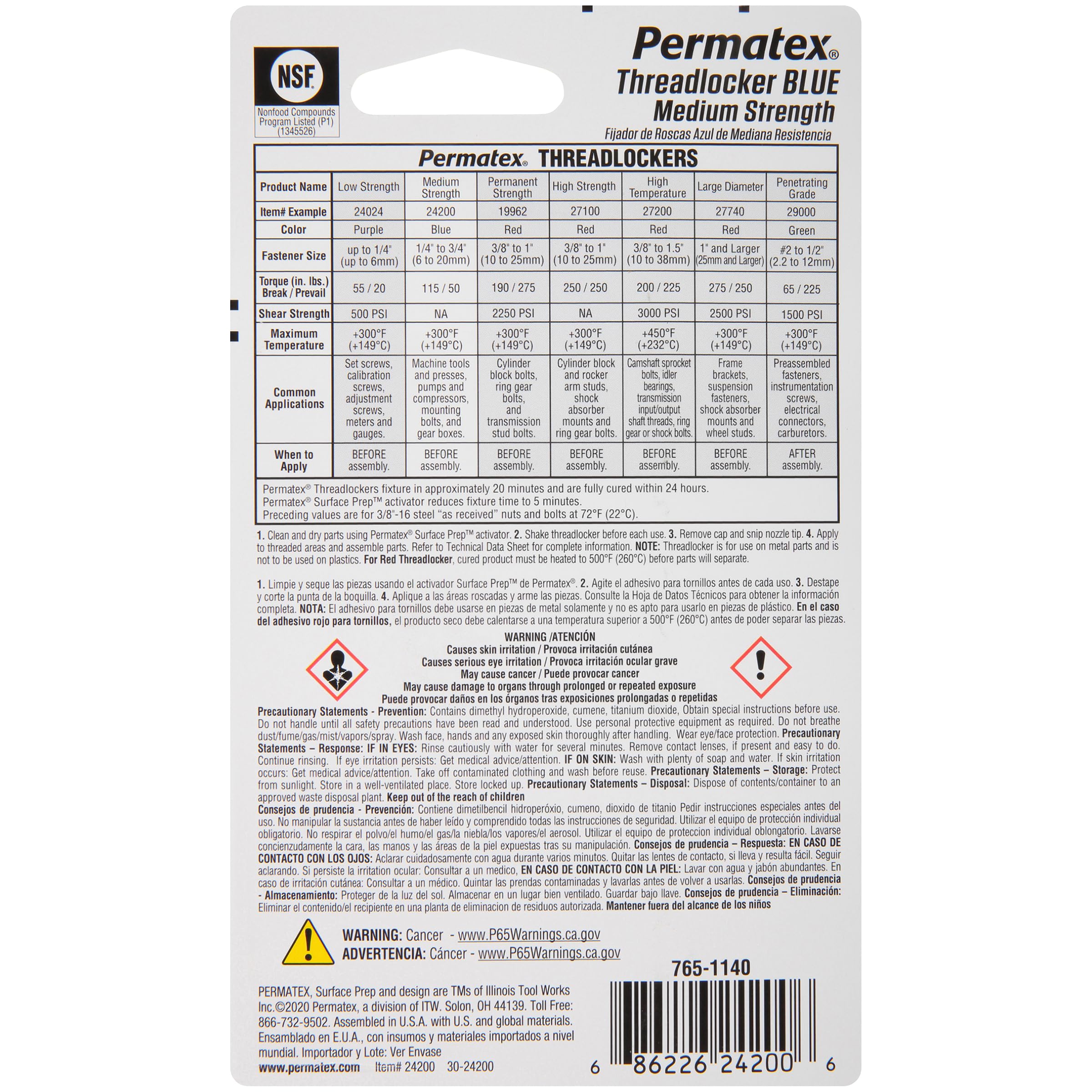 Mua Permatex 24200 Threadlocker Blue Medium Strength,Thread Lock ...