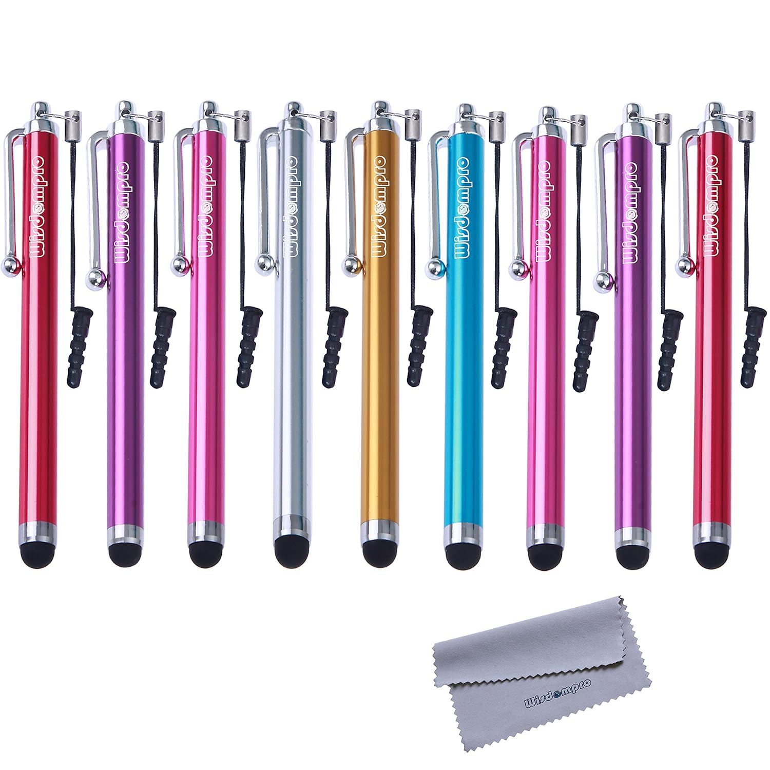 Stylus, Wisdompro® 9 Pack Rubber Tip Stylus Bundle of 4.5" Colorful ...