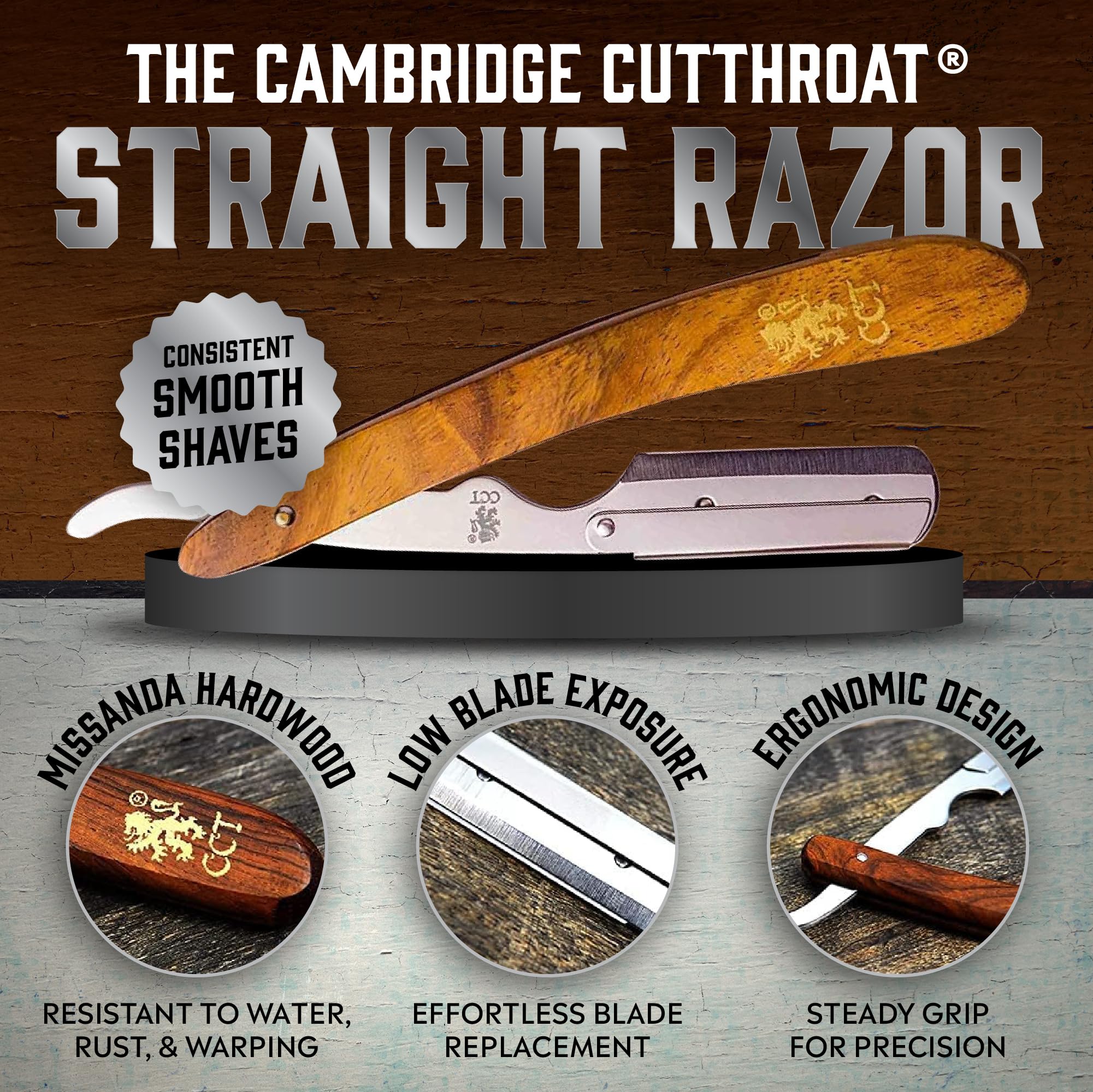 Mua The Cambridge Cutthroat® Cut Throat Razor Kit with Blades & Travel ...