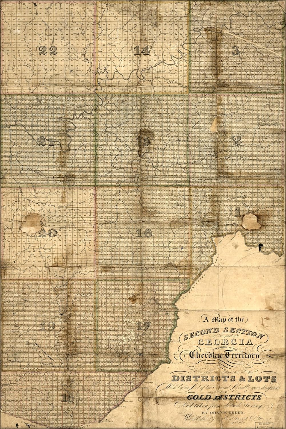 Amazon.com: 24"x36" Gallery Poster, map of Cherokee Indian Territory in ...