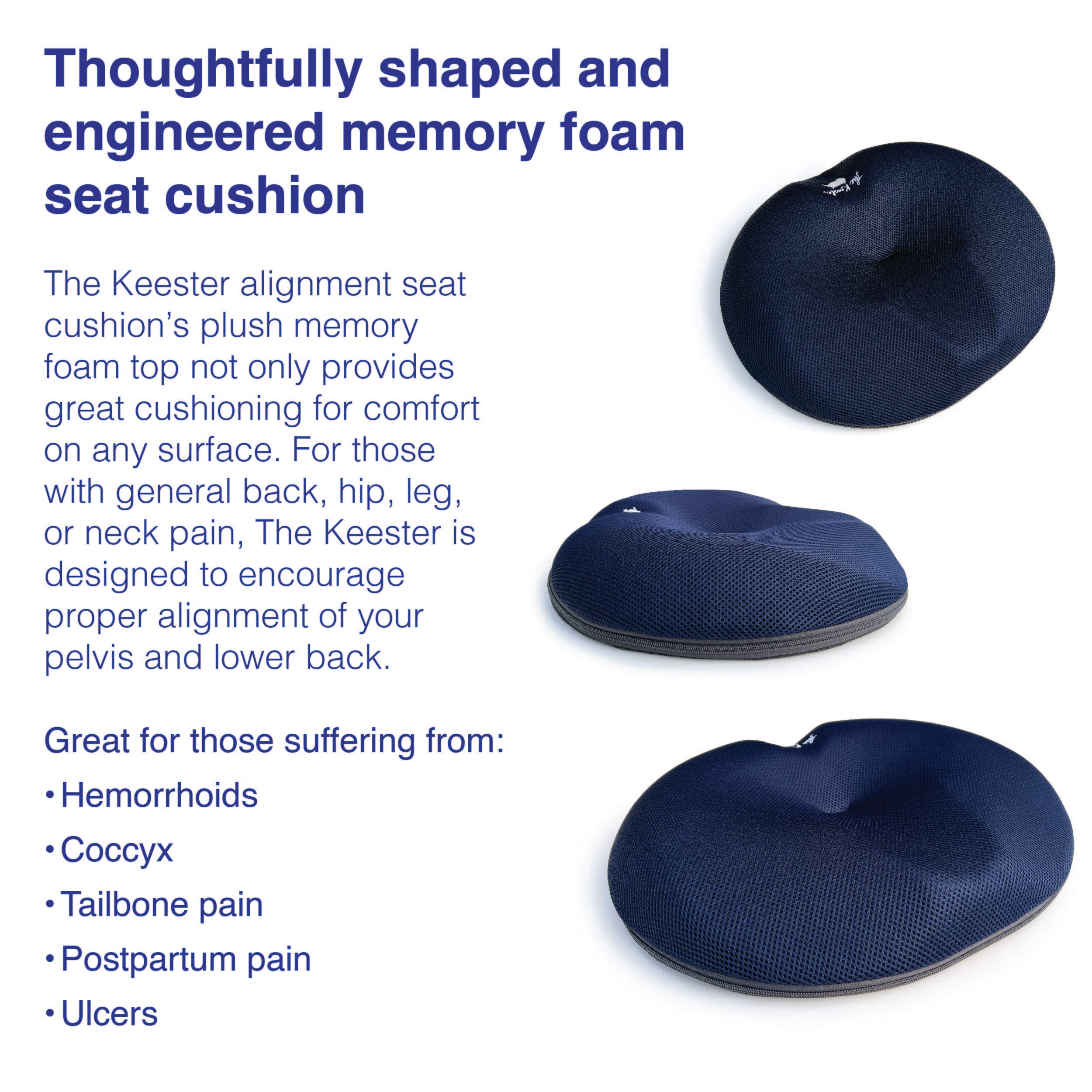Keester Back and Hip Alignment Seat Cushion, The, for Proper Alignment ...