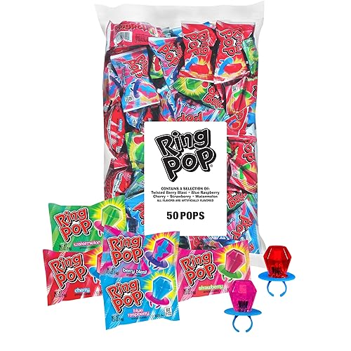 Ring Pop Bulk Candy Lollipop Variety Party Pack -50 Count Lollipops w ...