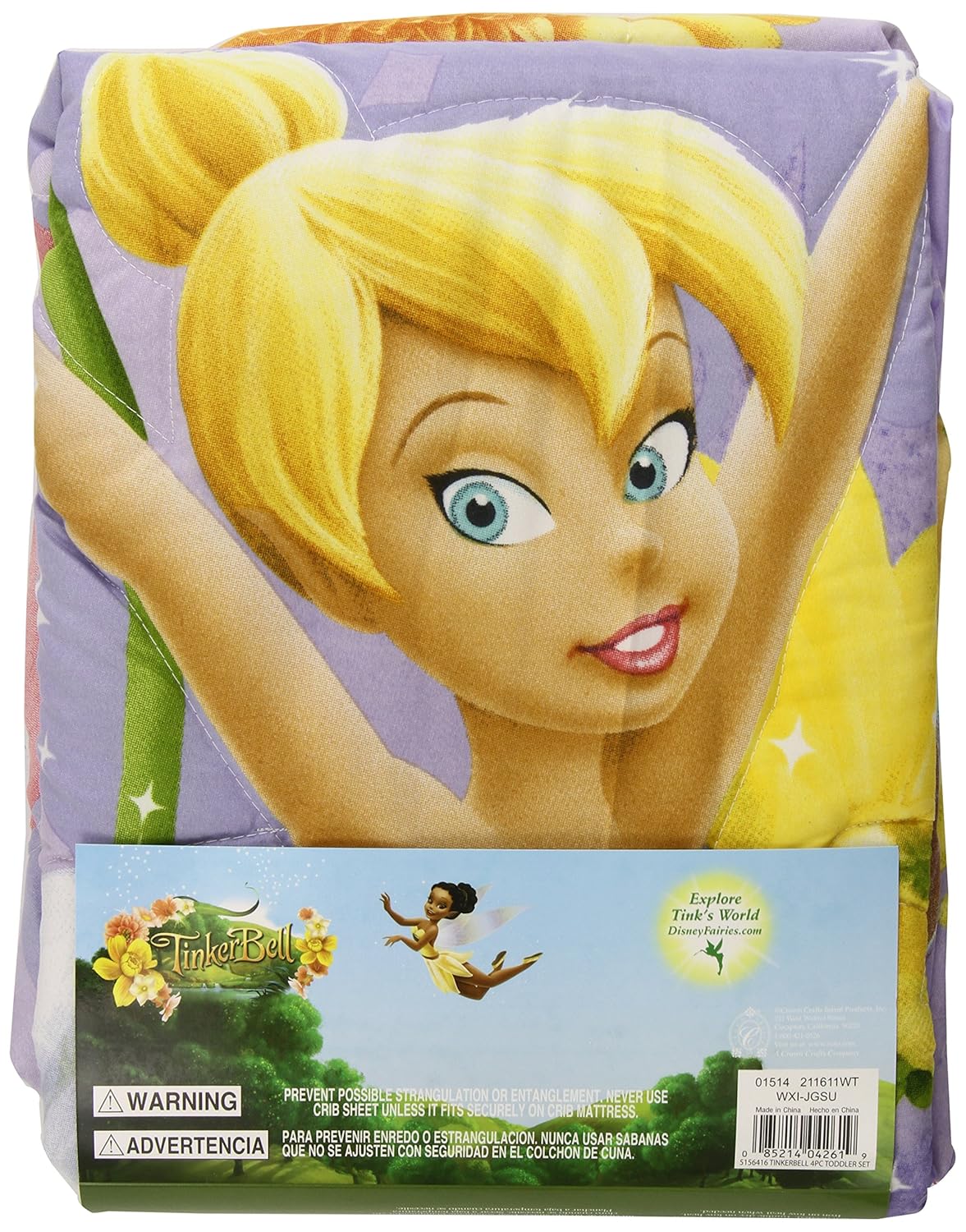 Amazon.com : Disney 4 Piece Toddler Set, Tinkerbell : Toddler Bedding ...