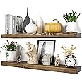 Amazon.com: XWNE Distressed Floating Shelves 36 inch Long Set of 2,8 inch deep Solid Wood Wall ...