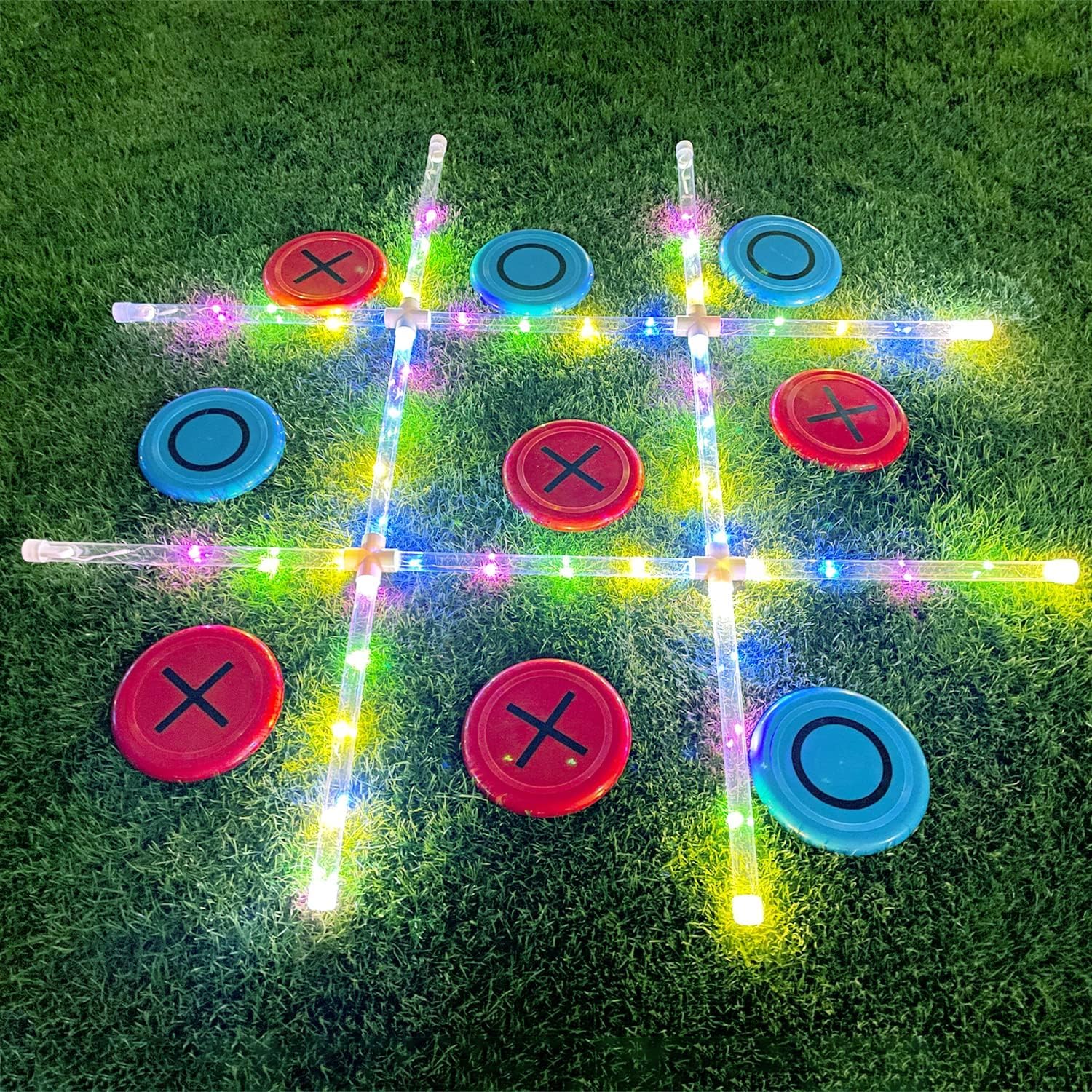 NUOERSAI Tic Tac Toe Game, Glow in Dark Tic Tac Toe Toss Outdoor Games ...