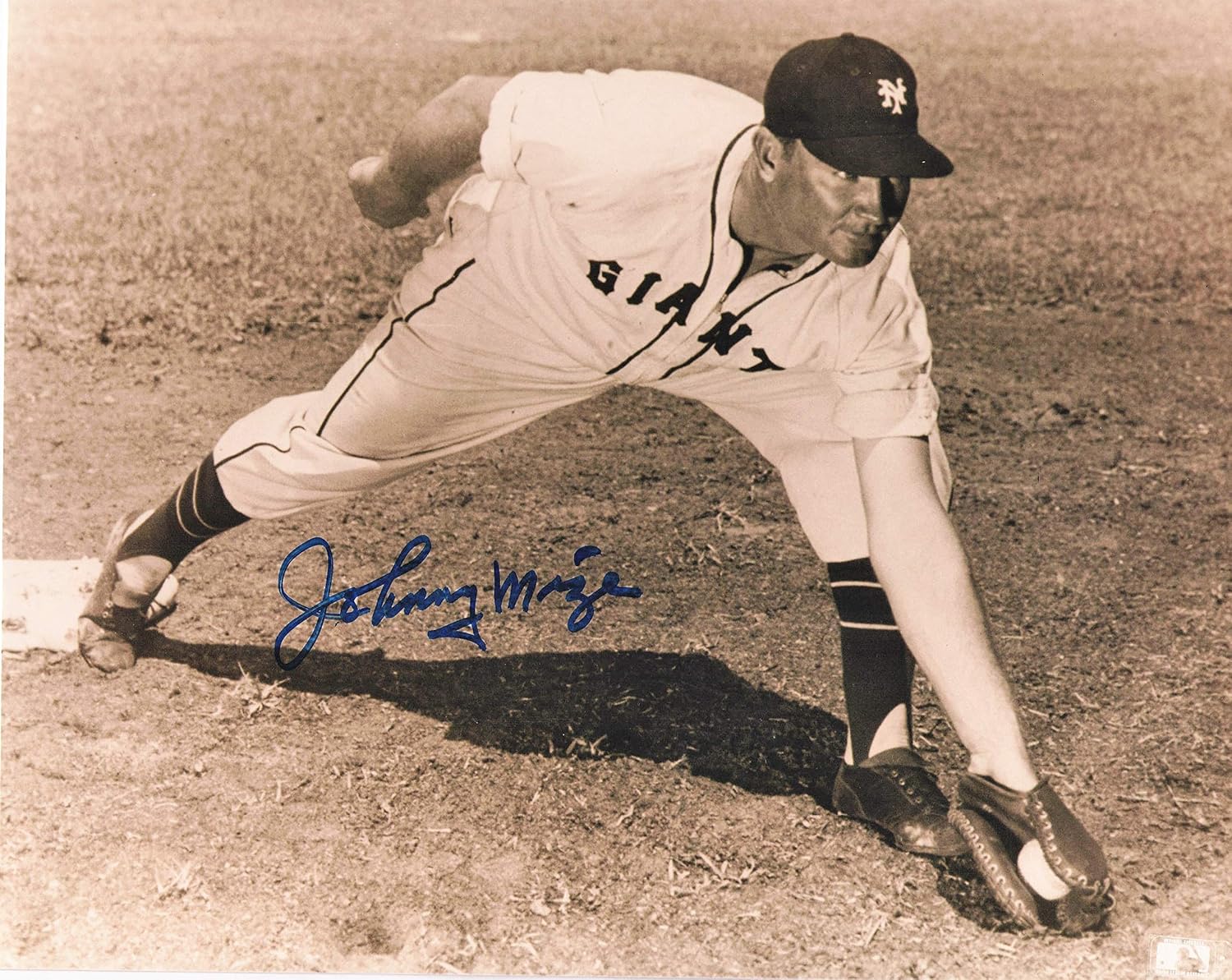 Johnny Mize Hand Signed 8 x 10 Black and White Photo Signed in Blue ...