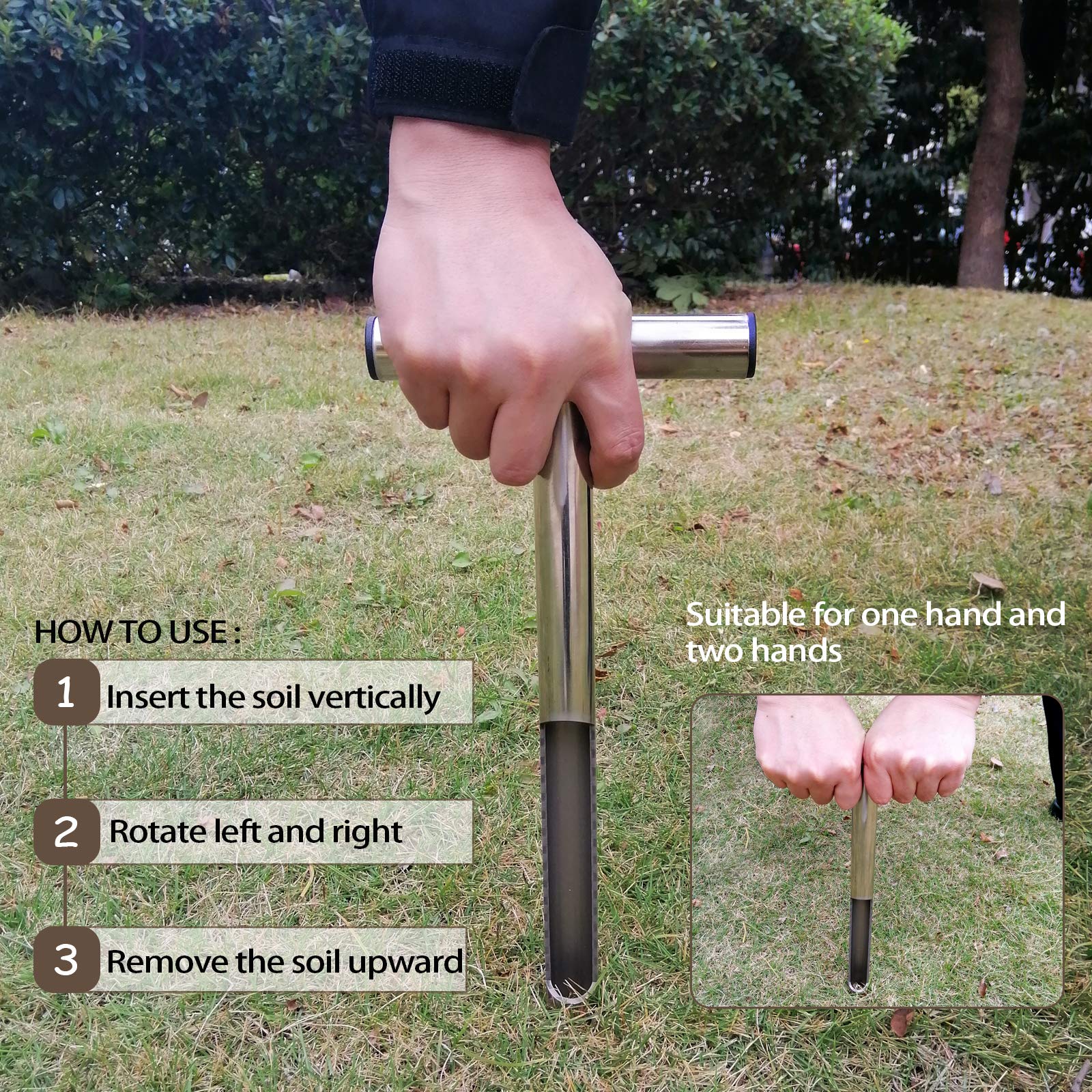 Mua HiHydro Soil Sampler Probe 12 Inch Stainless Steel with 2 Pcs ...