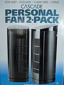 Amazon.com: Cascade 33 cm (13 in.) Personal Fan, 2-pack : Home & Kitchen