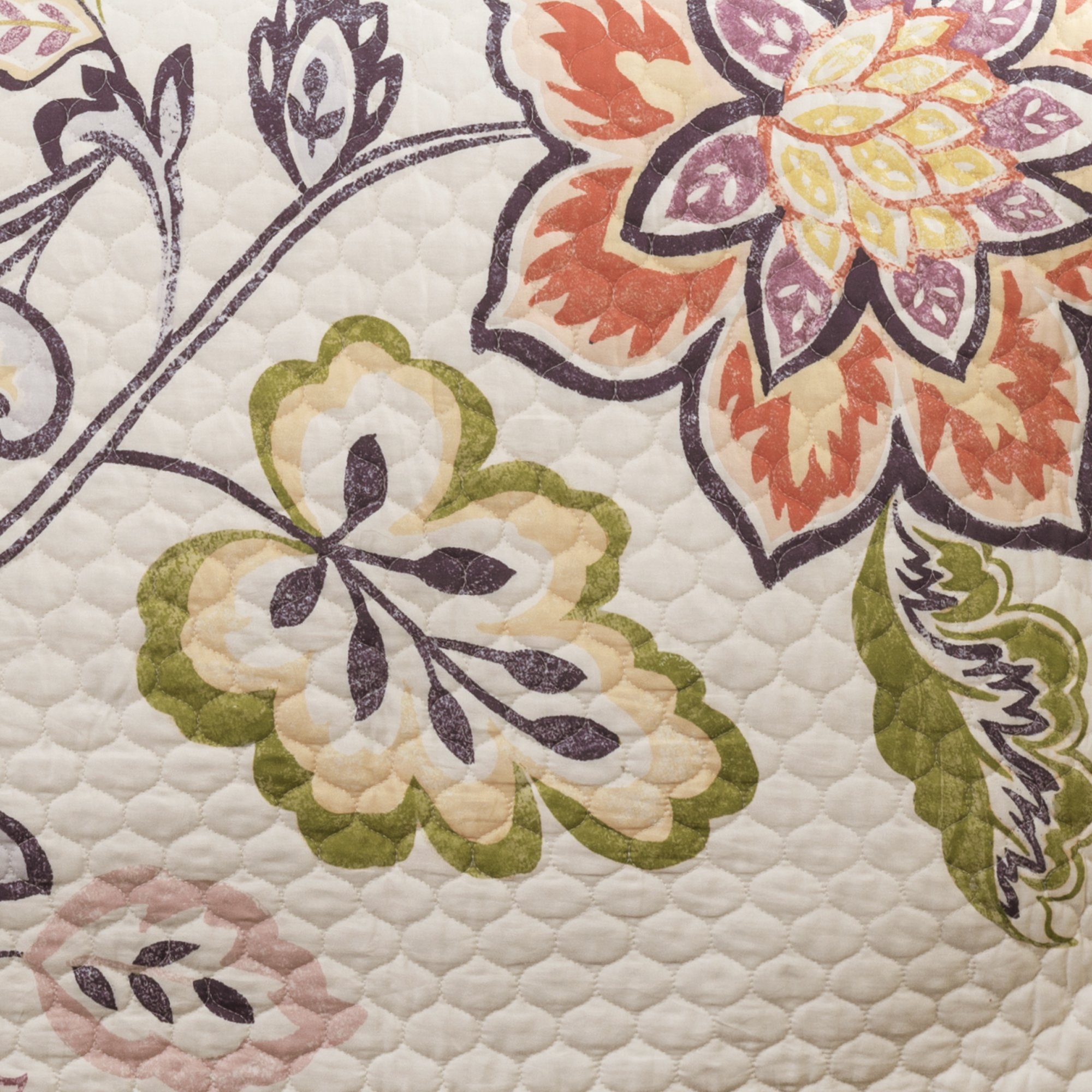 Lush Decor Aster Quilt Flower Pattern Reversible Coral and Navy 3 Piece ...