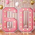 Amazon.com: Paready 4FT Marquee 60 Numbers Rose Gold, Light Up Numbers ...