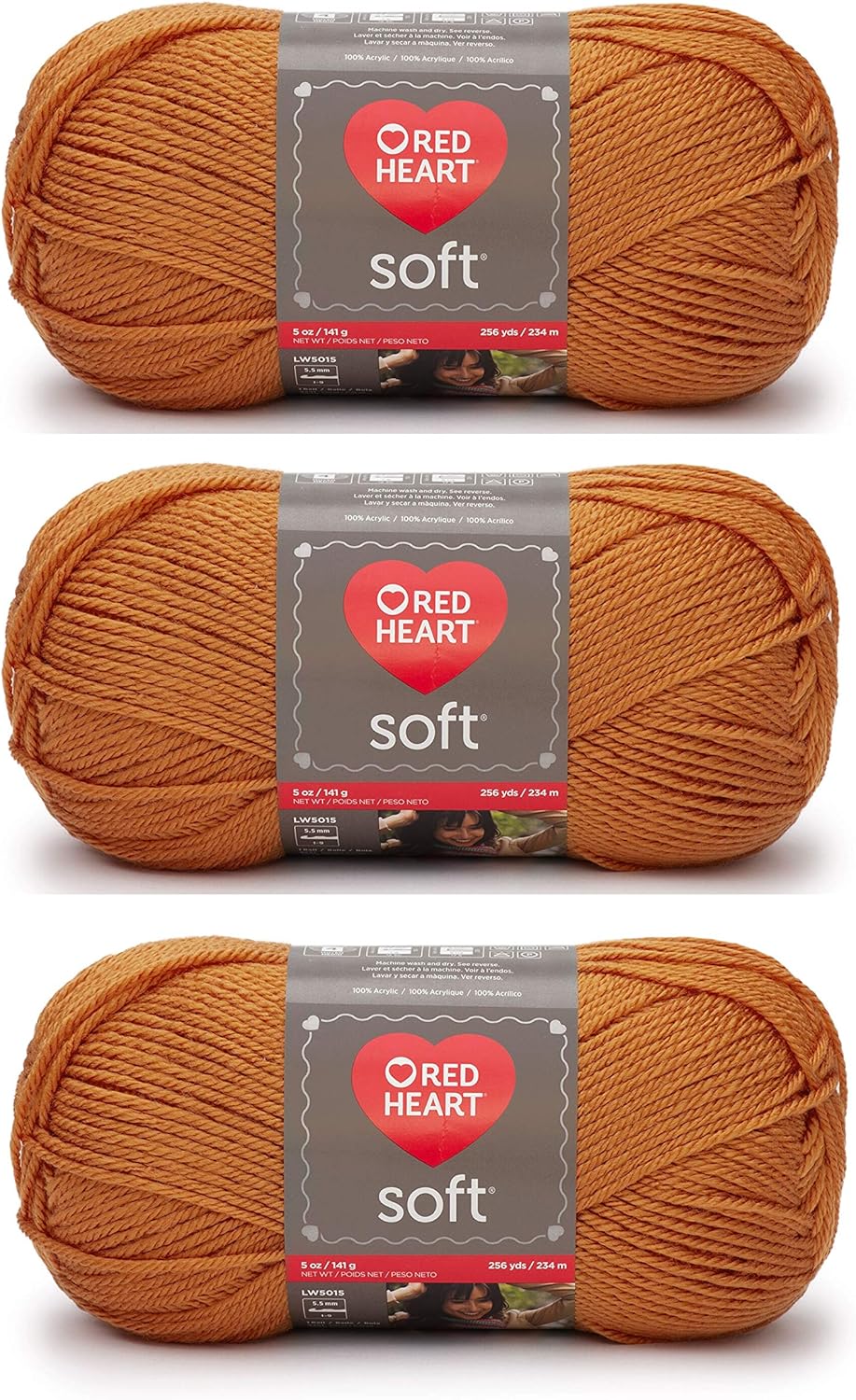 Amazon.com: Red Heart Soft Yarn 3-Pack Tangerine
