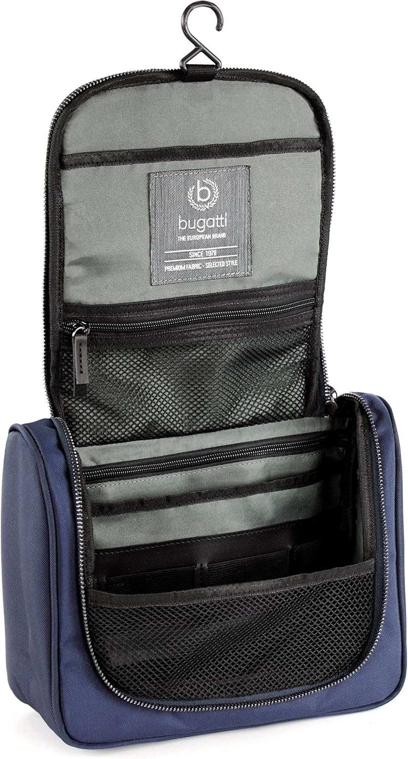 Bugatti Contratempo Hanging Toiletry Bag for Men and Women, Large Wash ...