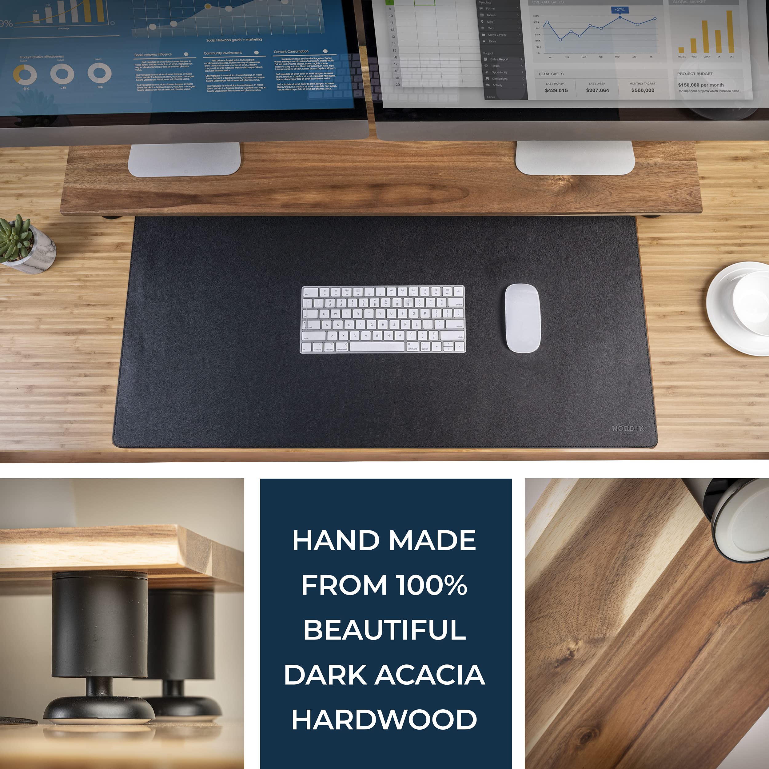 Mua Nordik Large Dual Monitor Riser for 2 - Premium Handmade Hardwood ...