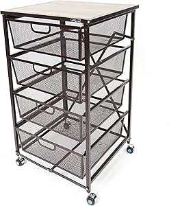 Amazon.com: Origami 4 Tier Mesh Drawers Rolling Cart, Craft small Desk ...