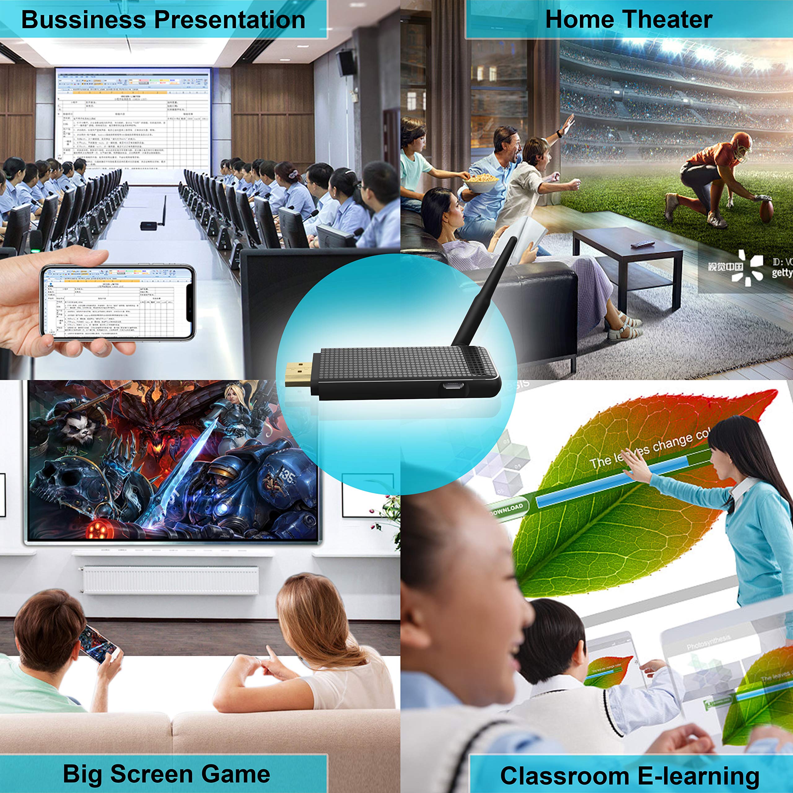 VCAST Display Dongle 2 in 1 Support Wireless and Wired, Compatible with ...