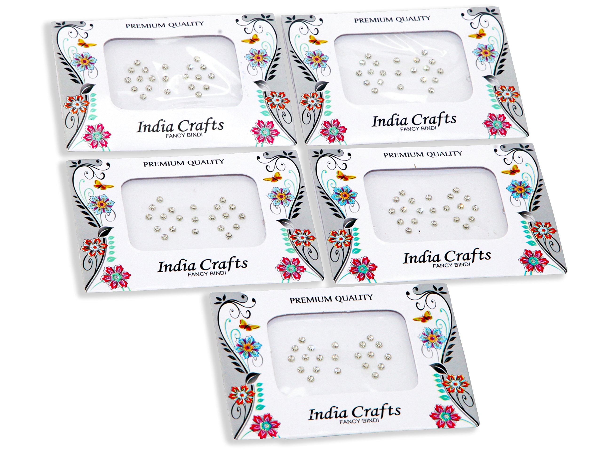 Amazon.com : India Crafts 5 Packs -100 Crystal Stones Golden Beads ...