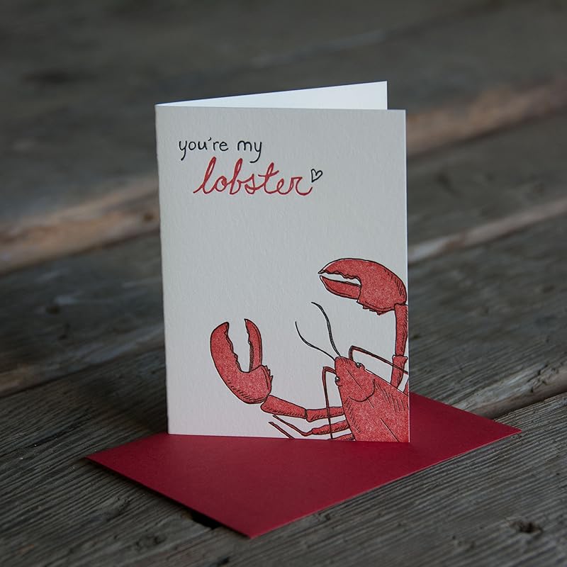 Amazon.com: You're my lobster card, letterpress printed eco friendly ...