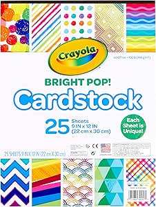 Amazon.com: Crayola Cardstock Paper, Colored Cardstock, 25 Count : Arts ...