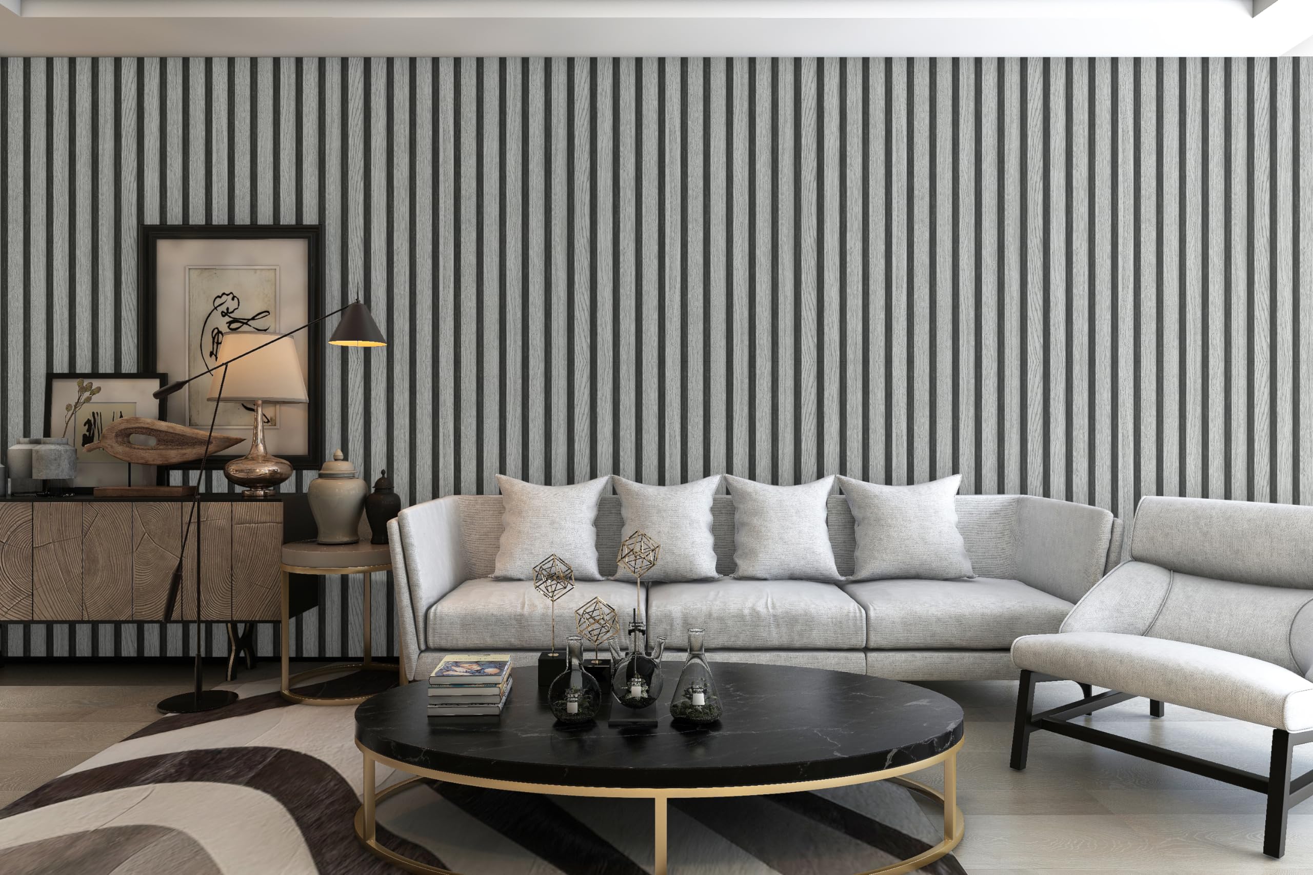 MyforHD Wallpaper Peel And Stick Wood Grating Stripe Self-Adhesive ...