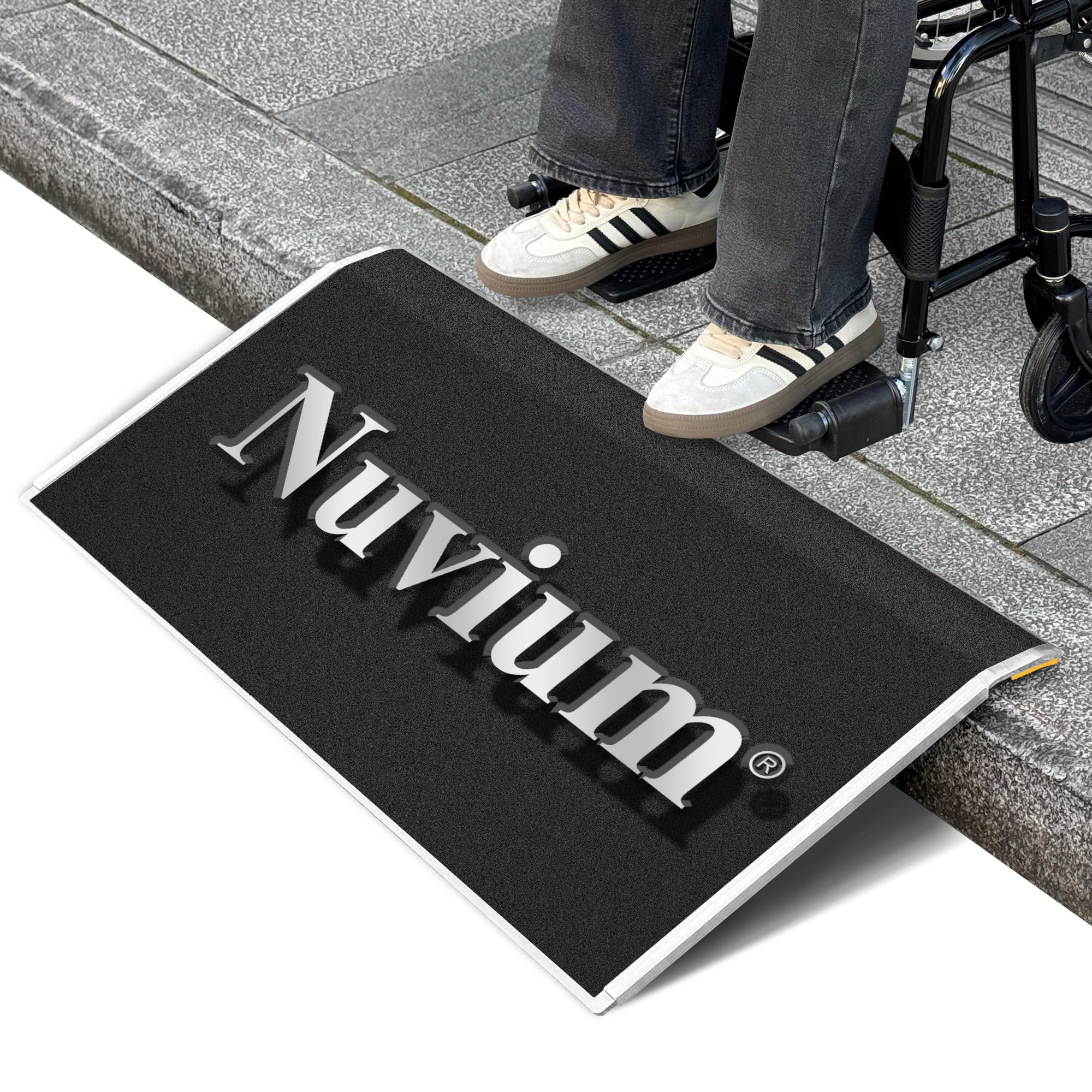 Nuvium 15.4" L x 32" W Threshold Ramp for Doorways, Portable, Anti-Slip ...