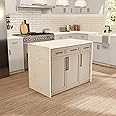 Amazon.com: Palisade 48-inch Kitchen Island (Engineered Marble/Gray Oak ...