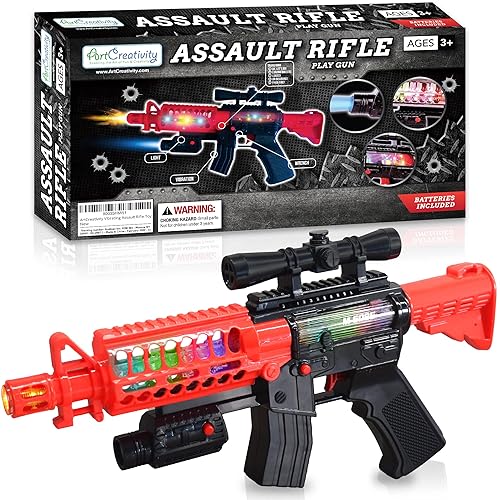 ArtCreativity Toy Rifle Vibrating Toy Guns for Boys, 13.25 Inch Light ...