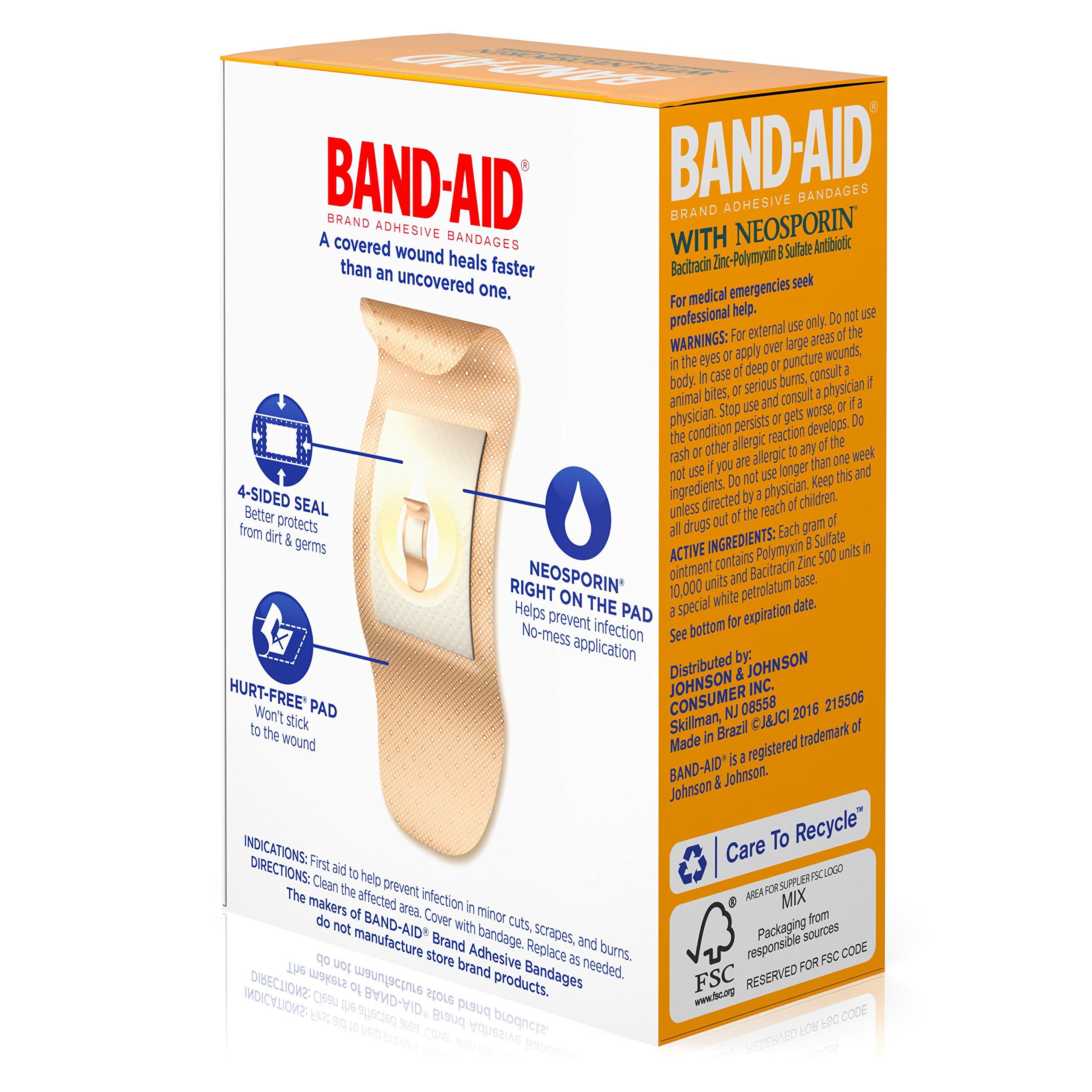 Band-Aid Brand Bandages with Neosporin Antibiotic Ointment, Assorted ...