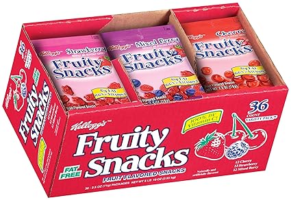 Amazon.com : Kellogg's Fruity Snacks Variety Pack, 36-Count Packages ...