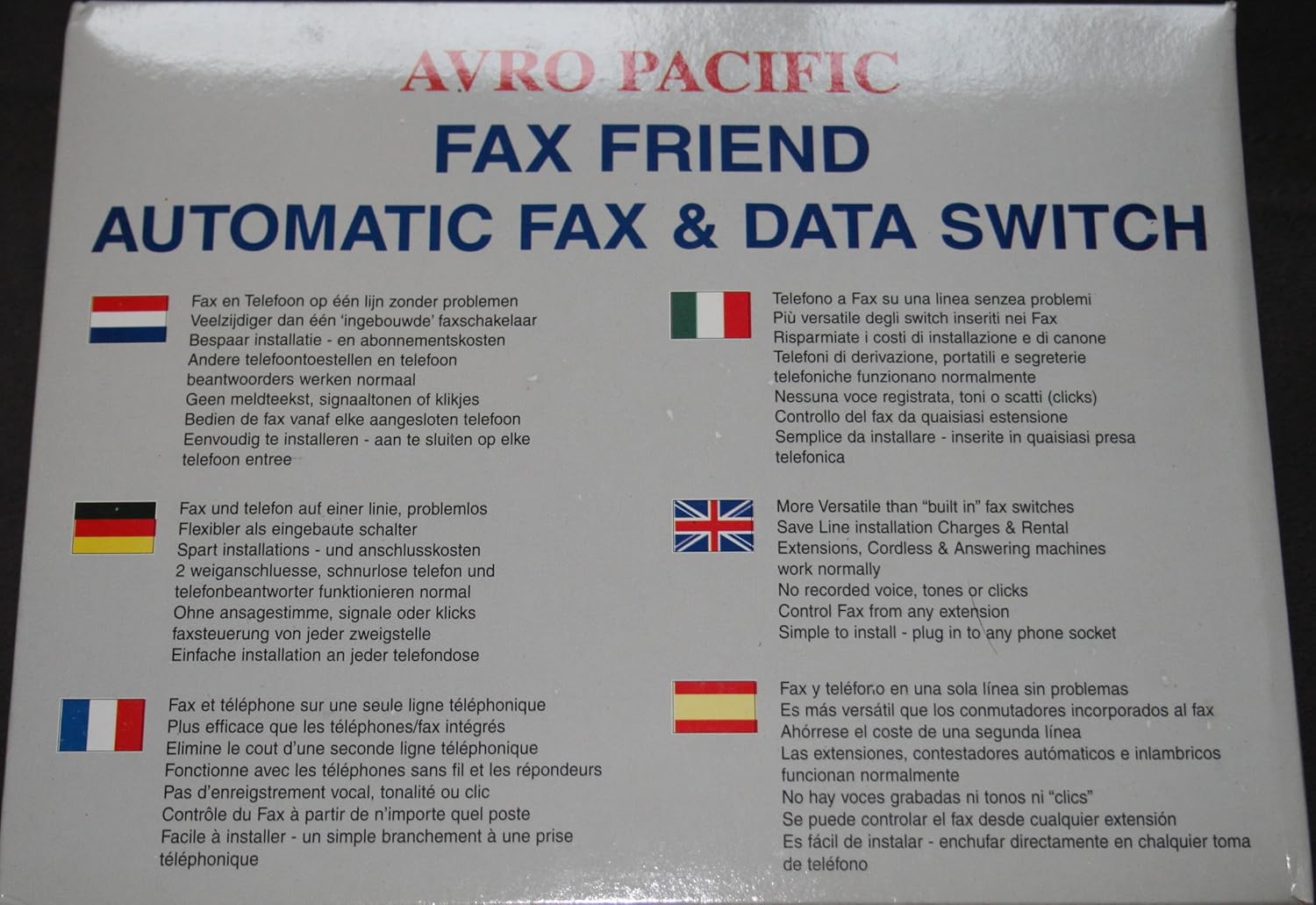 European, Ireland, Italy & France Fax Friend Automatic Fax & Data ...