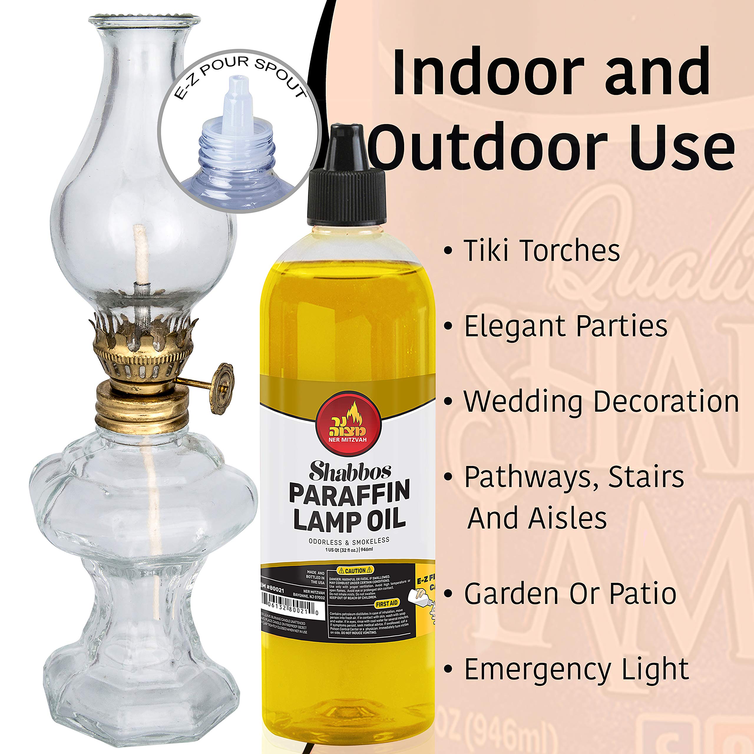 Ner Mitzvah Paraffin Lamp Oil - Yellow Smokeless, Odorless, Clean ...