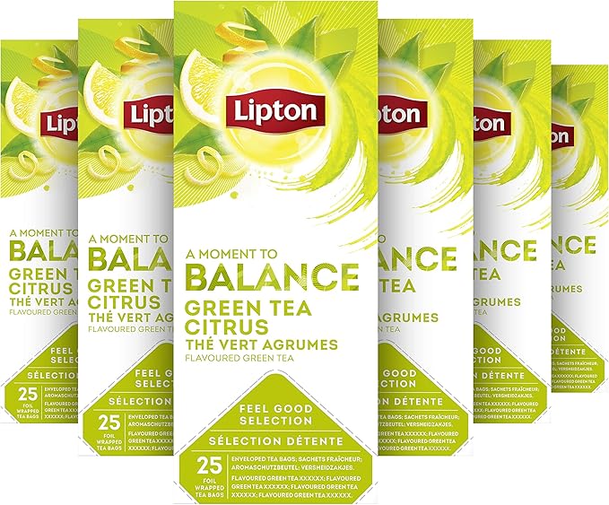 Lipton Green Tea Citrus The Vert Agrumes 25 Teabags (Pack of 6, Total ...