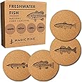 Amazon.com: Fish Coasters (Set of 4) - Sustainable Absorbent Cork ...