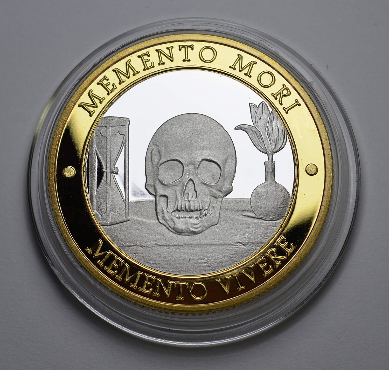 The Commemorative Coin Company MEMENTO MORI/VIVERE Silver and 24ct Gold ...
