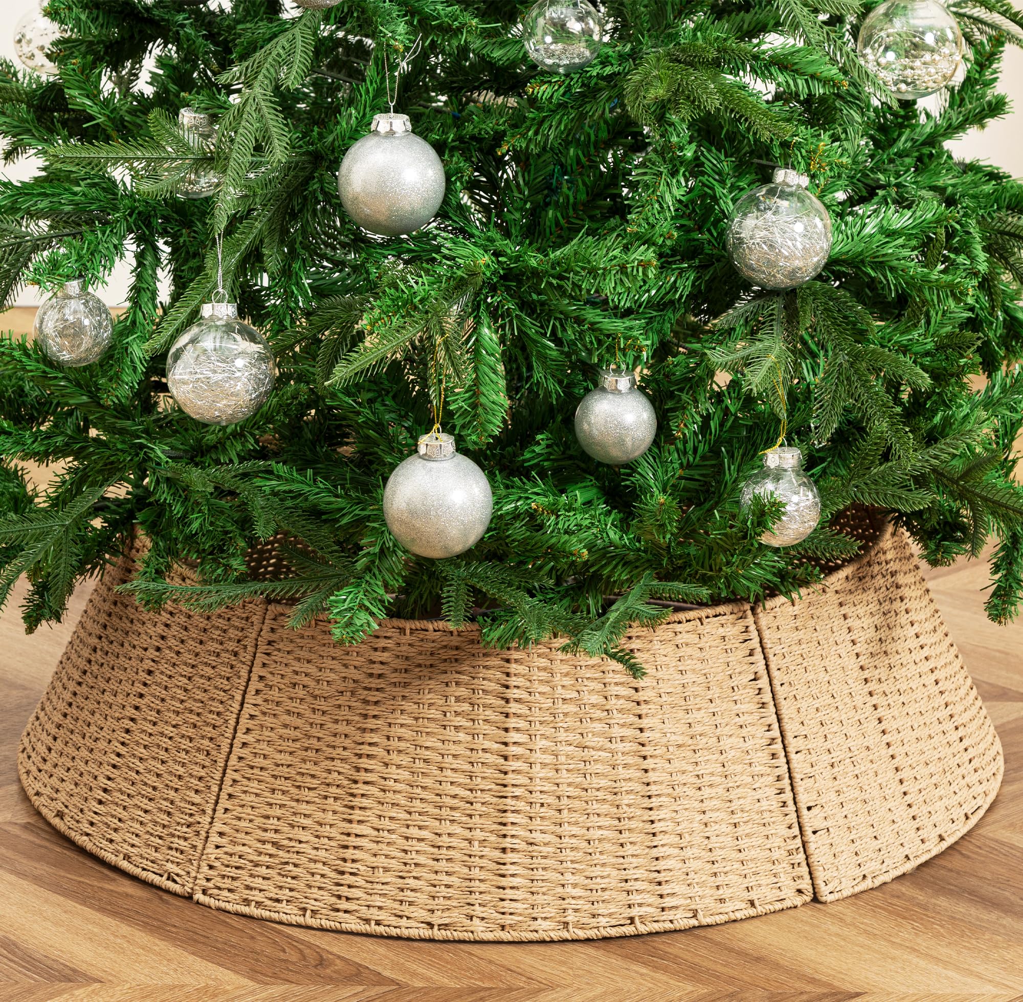 HBlife 32 Inch Christmas Tree Collar, Handwoven Farmhouse Tree Collar ...