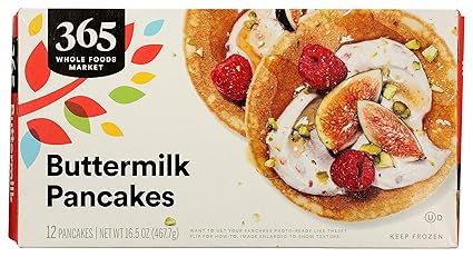 365 by Whole Foods Market, Frozen Buttermilk Pancakes (12 Pancakes), 16 ...