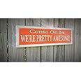 Amazon.com: Come On In We're Pretty Awesome Wood Sign 24"x6" Welcome ...