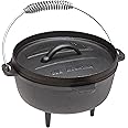 Amazon.com: Old Mountain Pre Seasoned 2 Quart Camp Oven with Flanged Lid, Feet and Spiral Bail ...