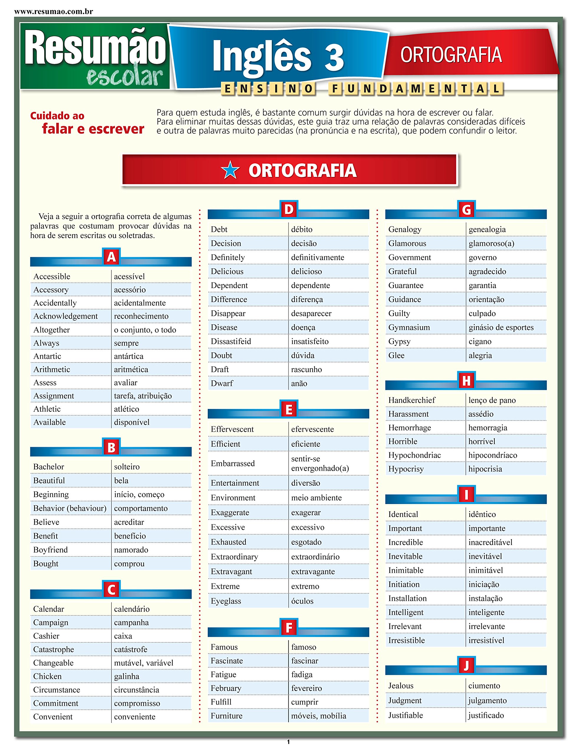 Inglês 3. Ortografia PDF Steven Berner