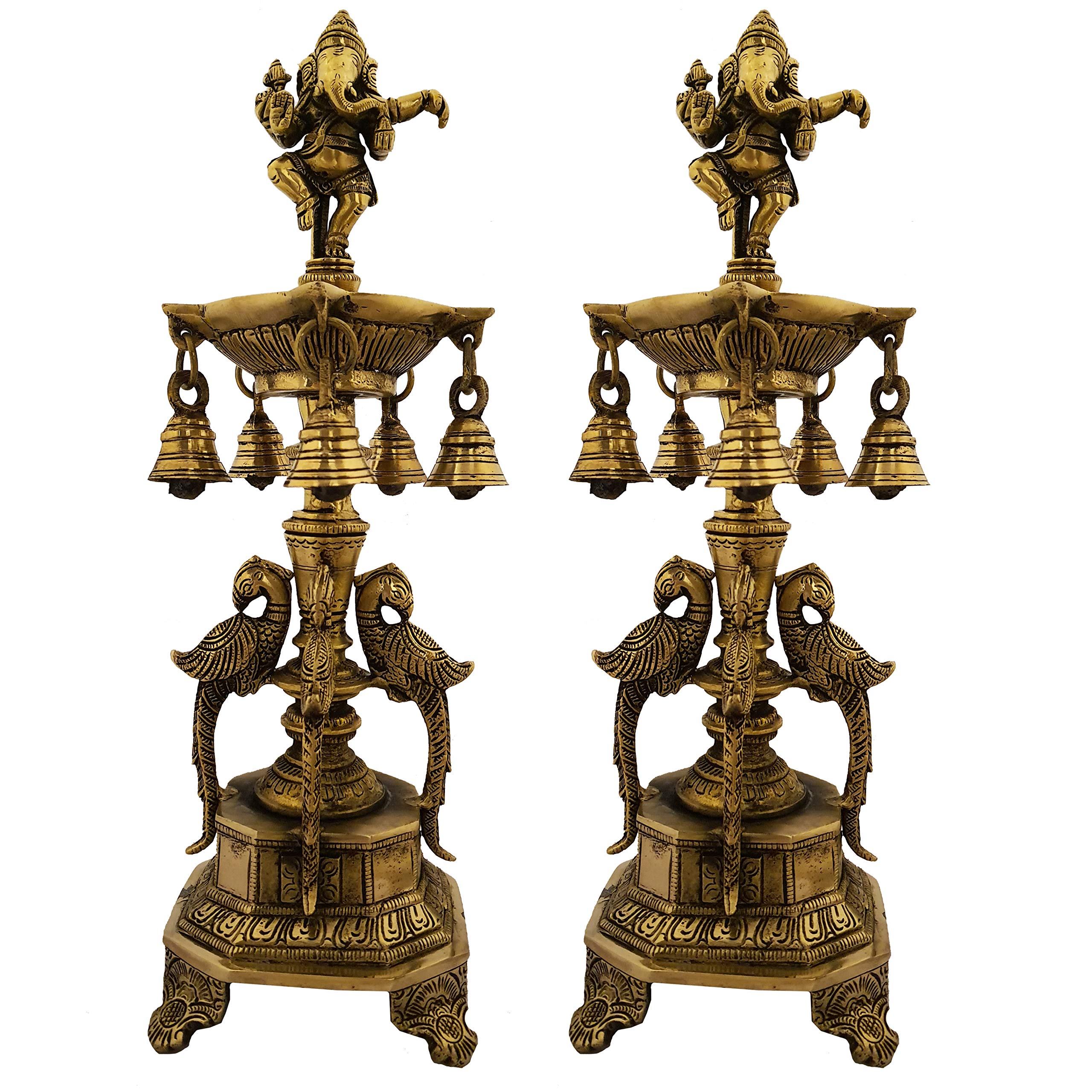 Divya Mantra Indian Diwali Oil Lamp Pooja Diya Brass Light | Desertcart ...