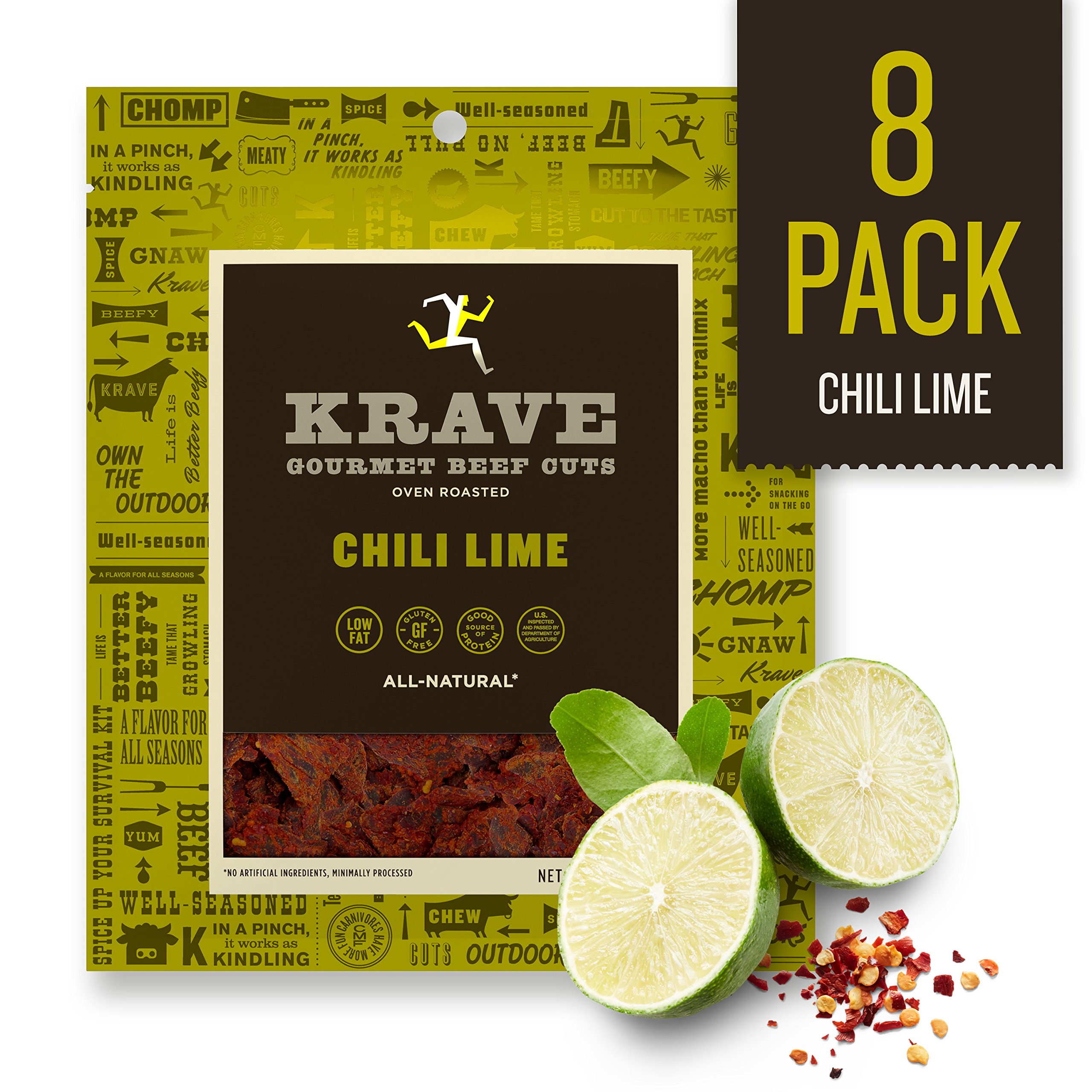 Amazon.com: KRAVE Jerky Gourmet Beef Cuts, Garlic Chili Pepper, 2.7 ...