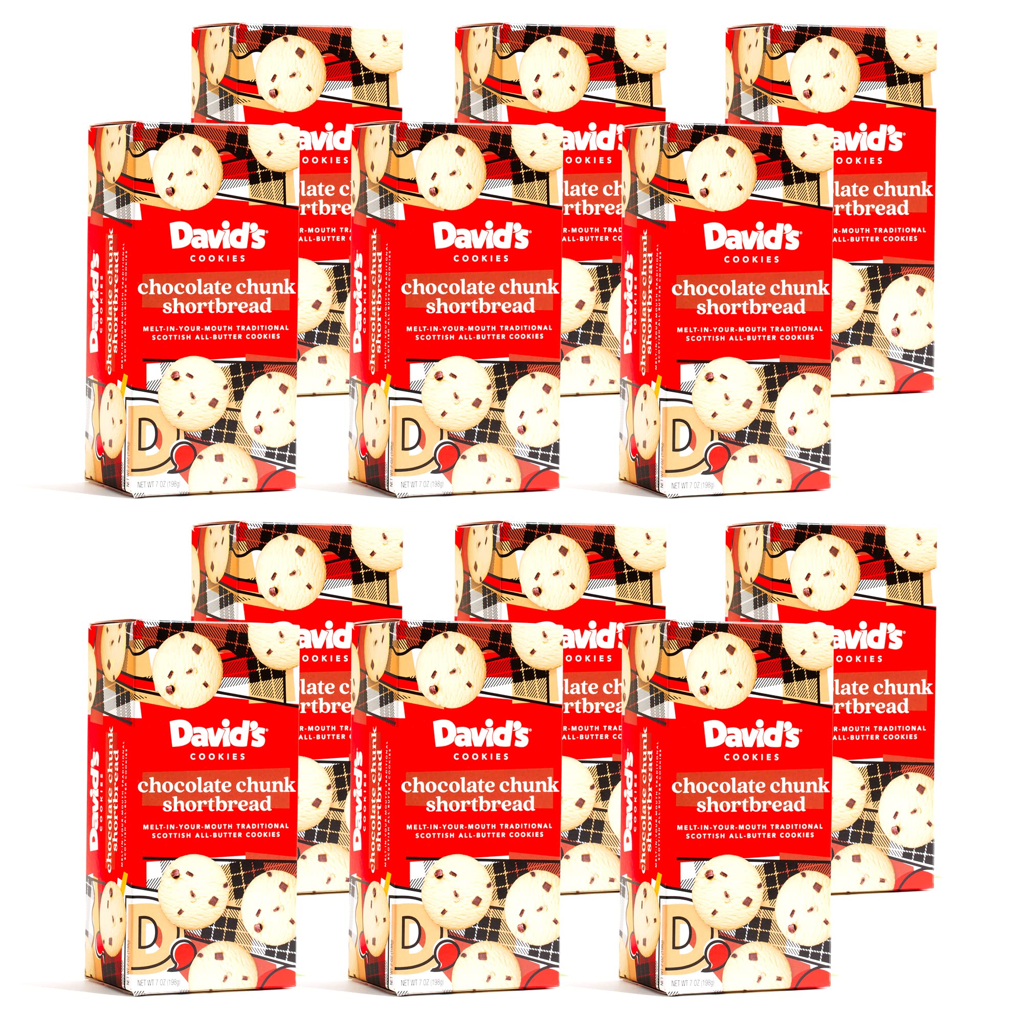 David’s Cookies Chocolate Chip Shortbread Cookies 12 Pack – Fresh ...