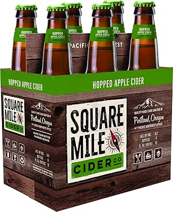 Amazon.com: Square Mile Hopped Cider, 6 pk, 12 oz bottles, 6.7% ABV ...