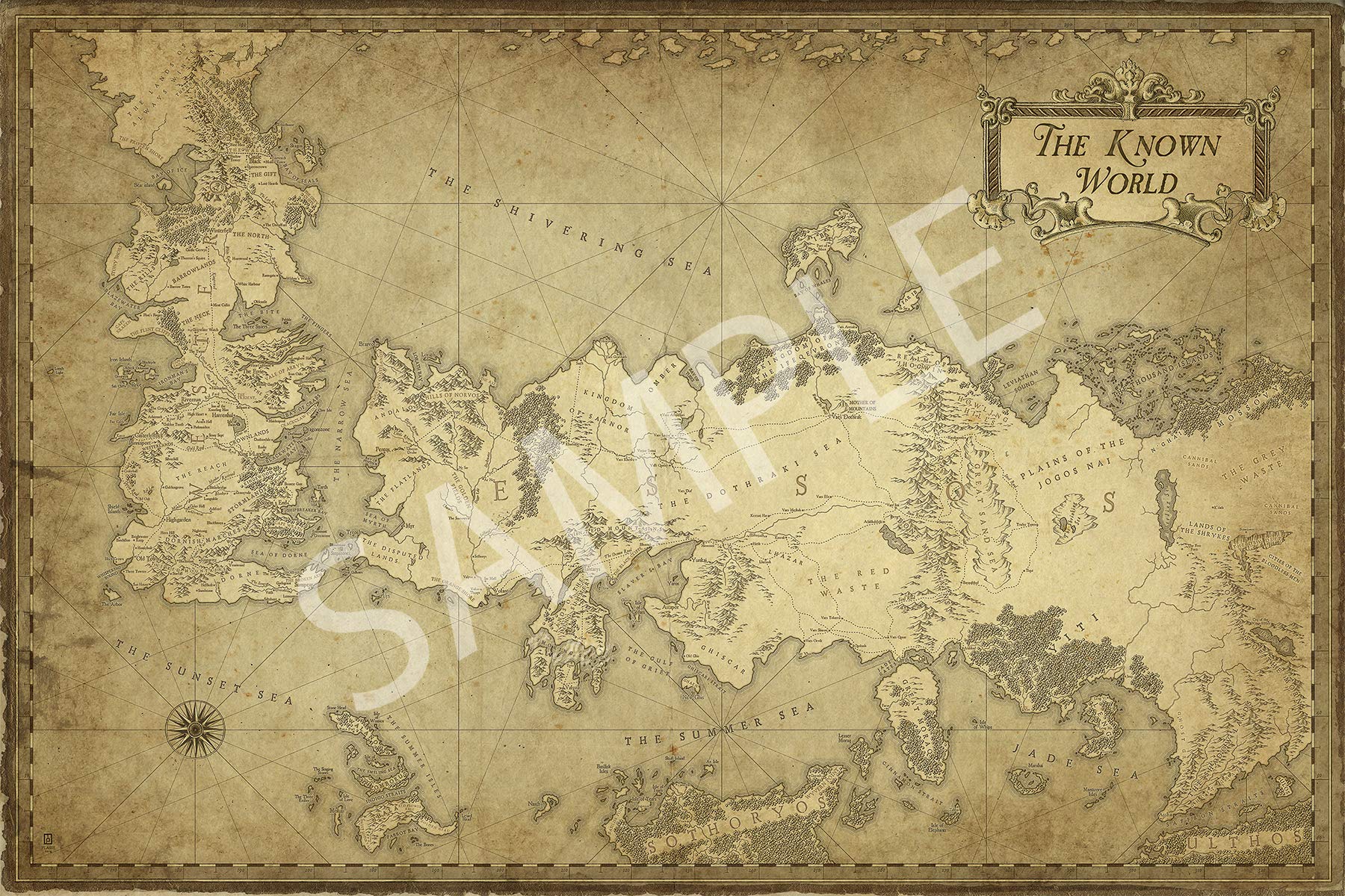 Best Print Store - G-O-T, Westeros and ESSOS, The Known World Map ...