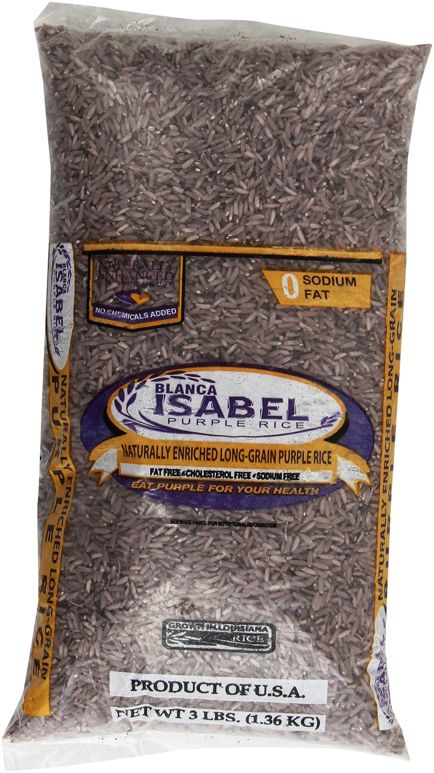 Blanca Isabel Purple Rice, American Long Grain, 3 Pound Bag on Galleon ...
