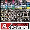 [21-PACK] Laminated Large Workout Poster Set - Perfect Workout Posters ...
