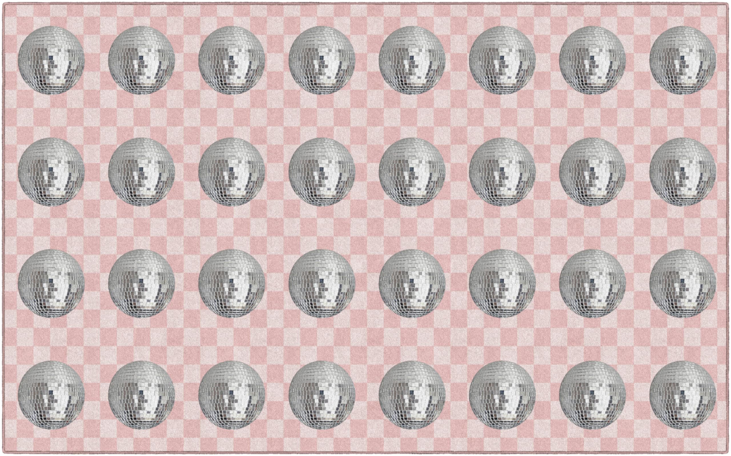 Flagship Carpets Schoolgirl Style Pink Checkerboard Disco Ball Criss ...