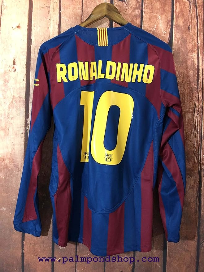 ADI Ronaldinho Home Retro Long Sleeve Soccer Jersey Trikot 2005-2006 ...