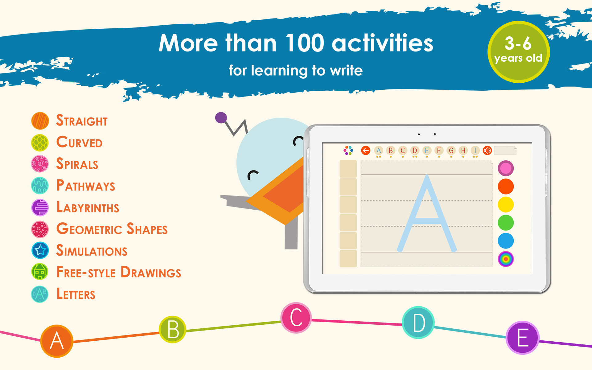Lines & uppercase letters workbook, tracing worksheets with graphomotor ...