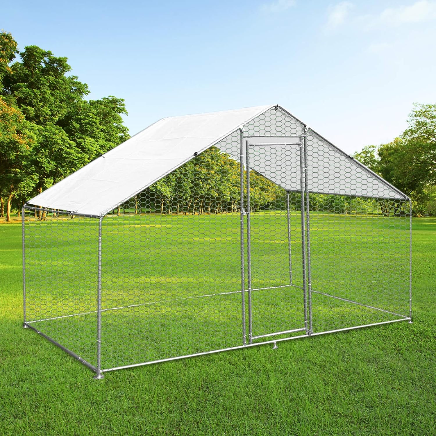 Walk In Chicken Run Cage Coop 4m x 2m x 2m Dog Pen House Kennel Large ...