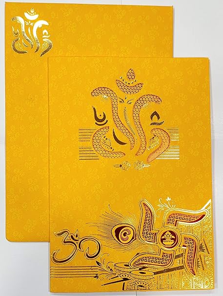 Jain Cards Yellow Wedding Cards for Marriage Invitation Special (Pack ...